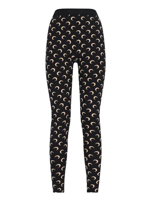 MARINE SERRE Slim Fit Moon Leggings Size - Black