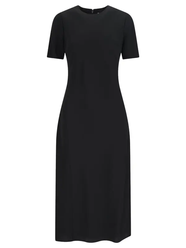 Calvin Klein Short Sleeve Fitted Maxi Dress - Black