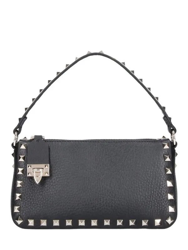 Valentino Garavani Rockstud Leather Shoulder Bag - Black