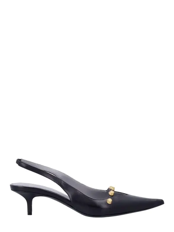 Balenciaga Pointed-toe Slingback Kitten Heel Pumps - Nero
