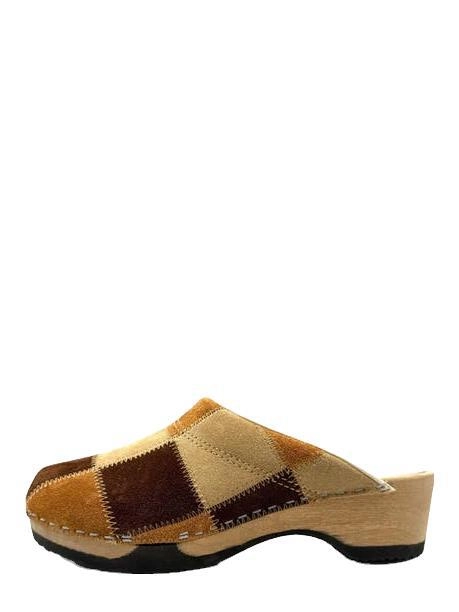 KUNSTEN Embla Clog - Brown Patchwork