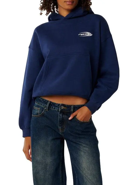 Rip Curl Evolution Cotton Blend Graphic Hoodie - Navy