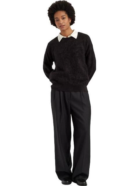 Chinti & Parker Brushed Cashmere Crew Neck Sweater - Black