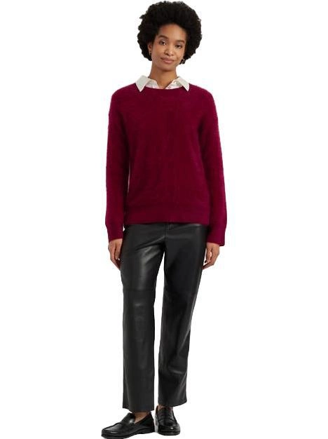 Chinti & Parker Brushed Cashmere Crew Neck Sweater - Cherry