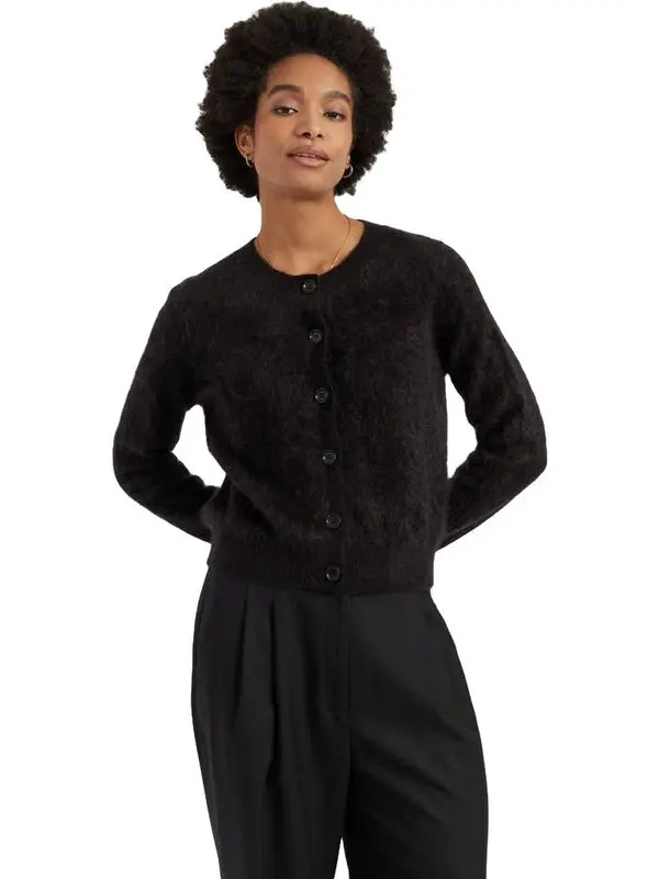Chinti & Parker Brushed Cashmere Cardigan - Black