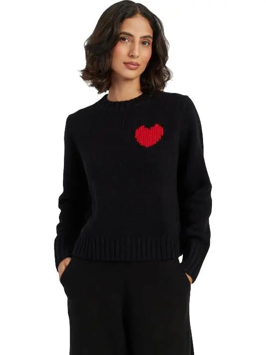 Chinti & Parker Merino Heart Sweater - Black