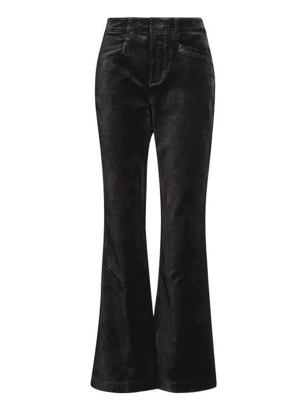 Paige Laurel Canyon High Waist Flare Jeans - Black Overdye