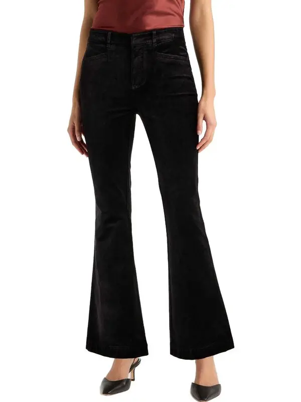 Paige Laurel Canyon High Waist Flare Jeans - Black Overdye