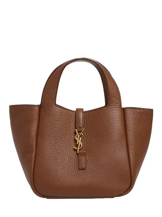 Saint Laurent Baby Bea Leather Tote - Toasted Brown
