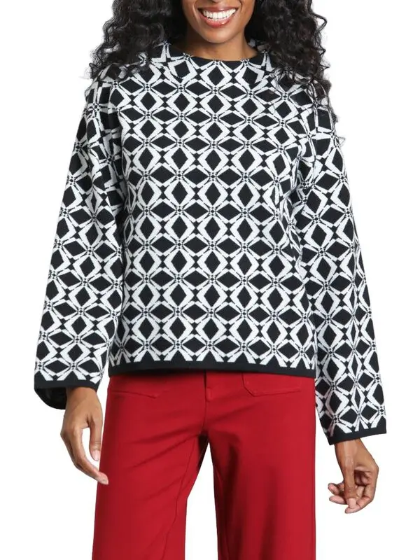 APNY Funnel Neck Pullover Sweater - Monochrome