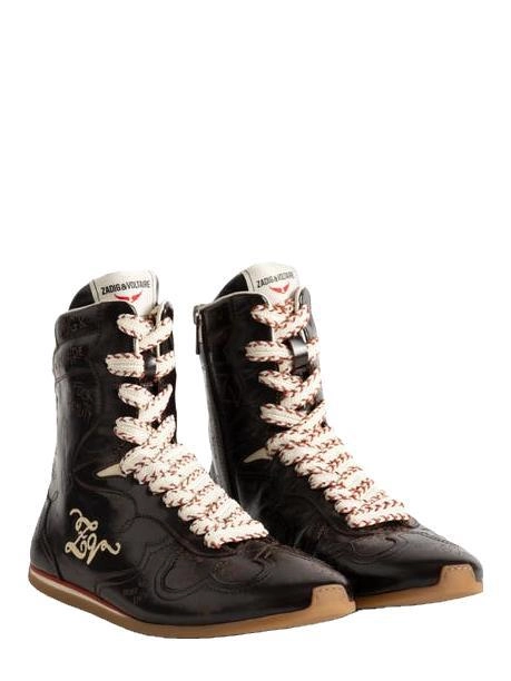 Zadig&Voltaire Zv Dance Leather High Top Sneaker - Brownie