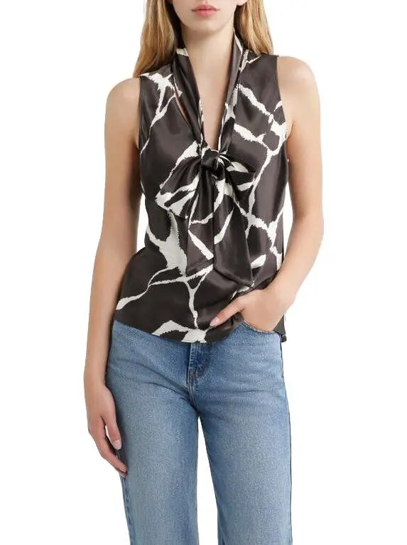 Rails Poppy Tie Neck Sleeveless Top - Rift