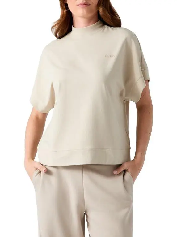 Guess Brianna Mock Neck T-shirt - Light Beige