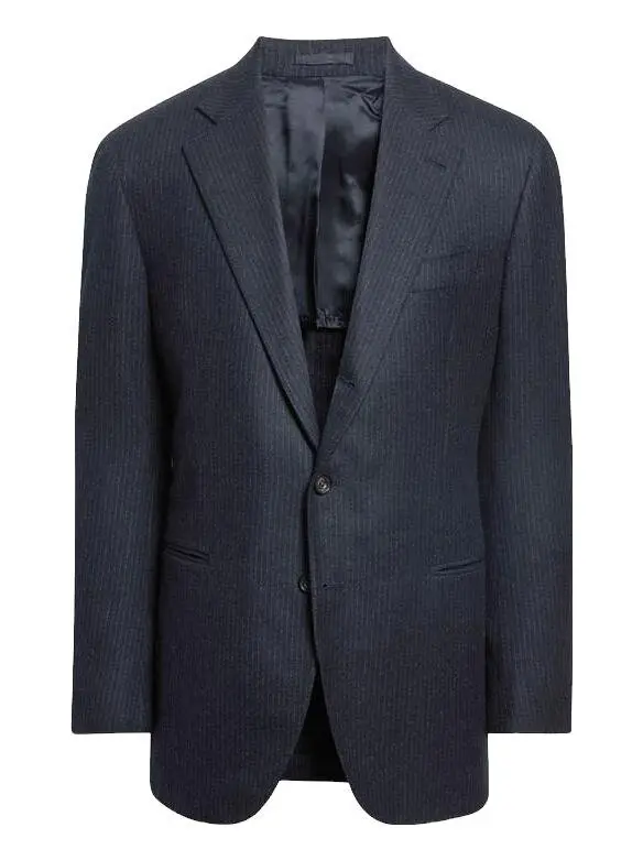 J. MUESER Waverly Pinstripe Virgin Wool Suit - Navy