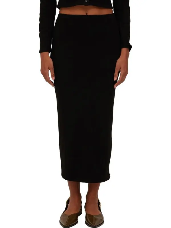 PROJECT SOCIAL T Del Rey Midi Skirt - Black