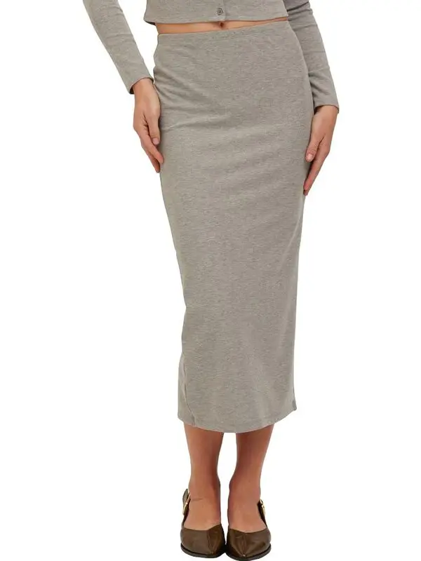 PROJECT SOCIAL T Del Rey Midi Skirt - Htgrey