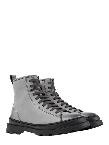 Camper Brutus Leather Bootie - Medium Gray