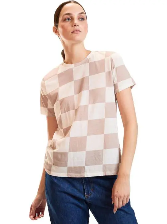 Cynthia Rowley Checkerboard Tee - Camel