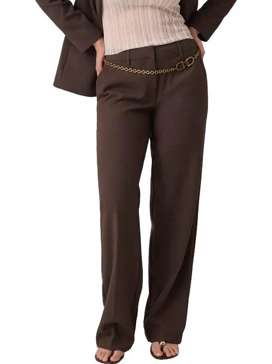Guess New Joandra Perfect Relaxed Pants - Open Brown