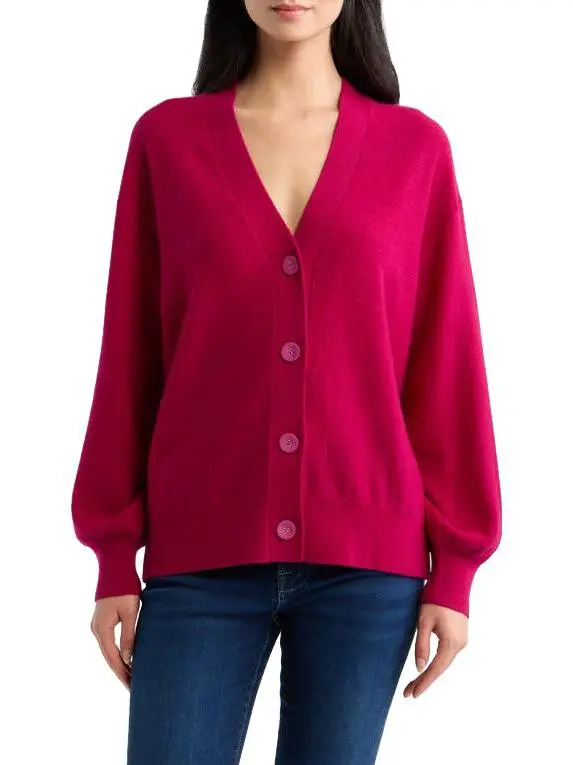 CISSA Wool & Cashmere Cardigan - Fuchsia