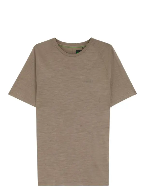 BOSS Wool-blend T-shirt With Quick-dry Performance - Light Brown