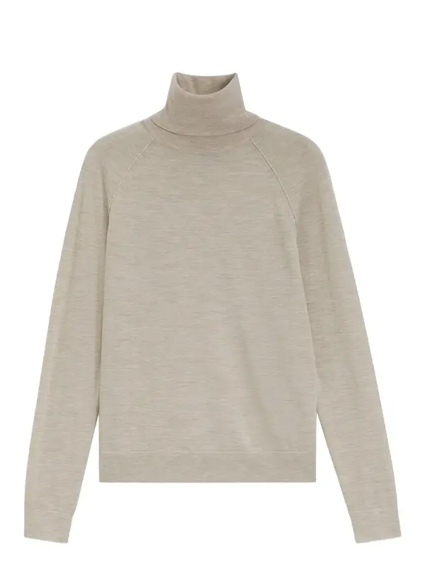 BOSS Slim-fit Turtleneck Sweater In Extra-fine Merino Wool - White