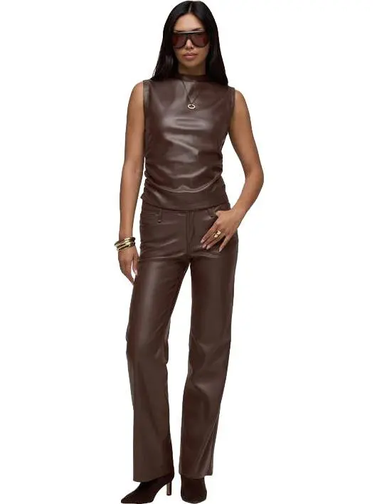 Hudson Jeans Rosie Vegan Leather Wide Leg - Chicory Coffee
