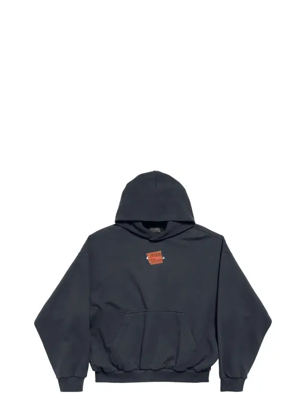 Balenciaga Taped Back Medium Fit Hoodie - Black