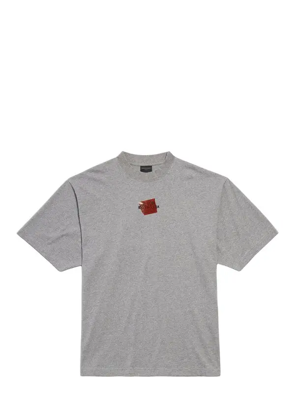 Balenciaga Taped Back Medium Fit T-shirt - Grey