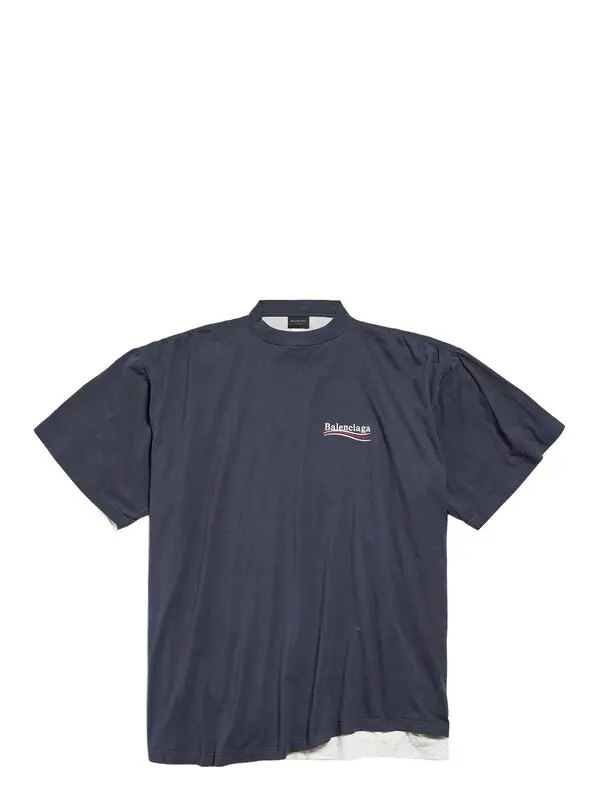 Balenciaga Political Campaign Double T-shirt - Blue