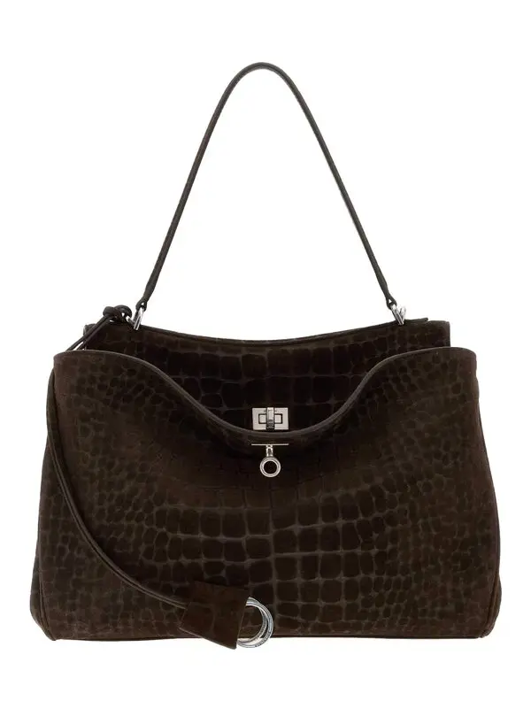 Balenciaga Suede Rodeo Handbag - Brown