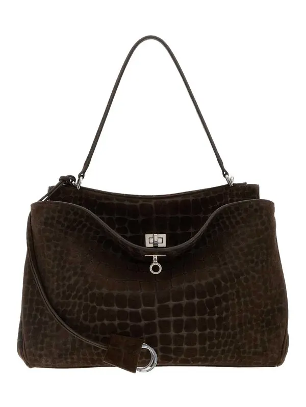 Balenciaga Suede Rodeo Handbag - Brown