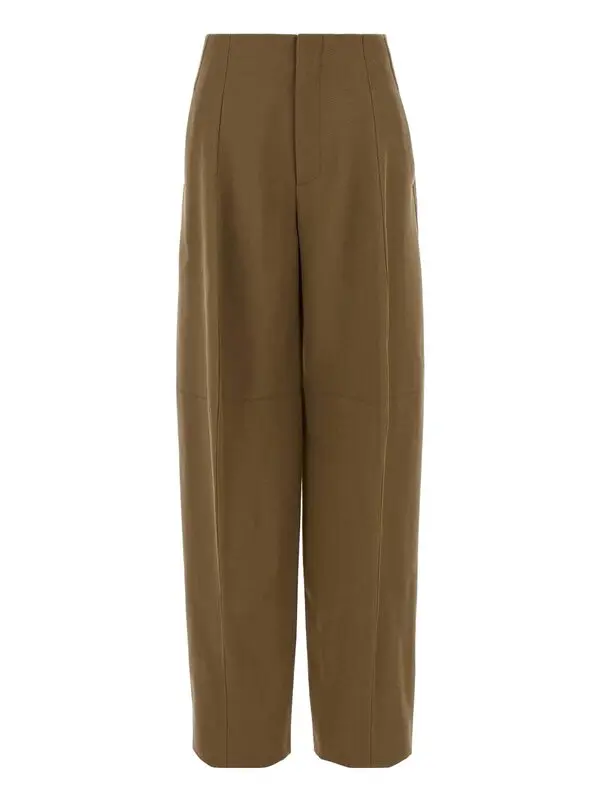 Victoria Beckham Women Beige Stretch Polyester Blend Pant - Brown