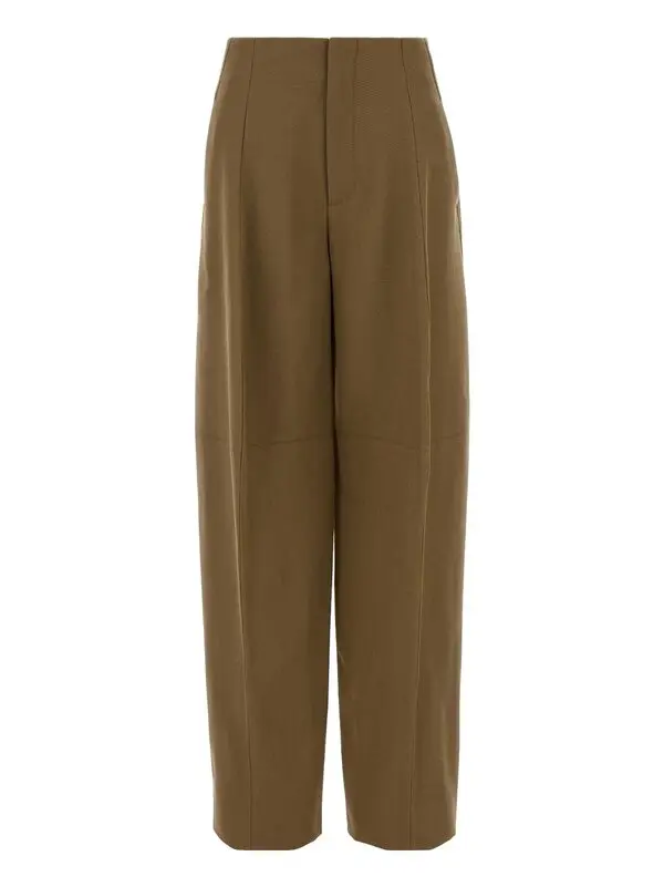 Victoria Beckham Beige Stretch Polyester Blend Pant - Brown