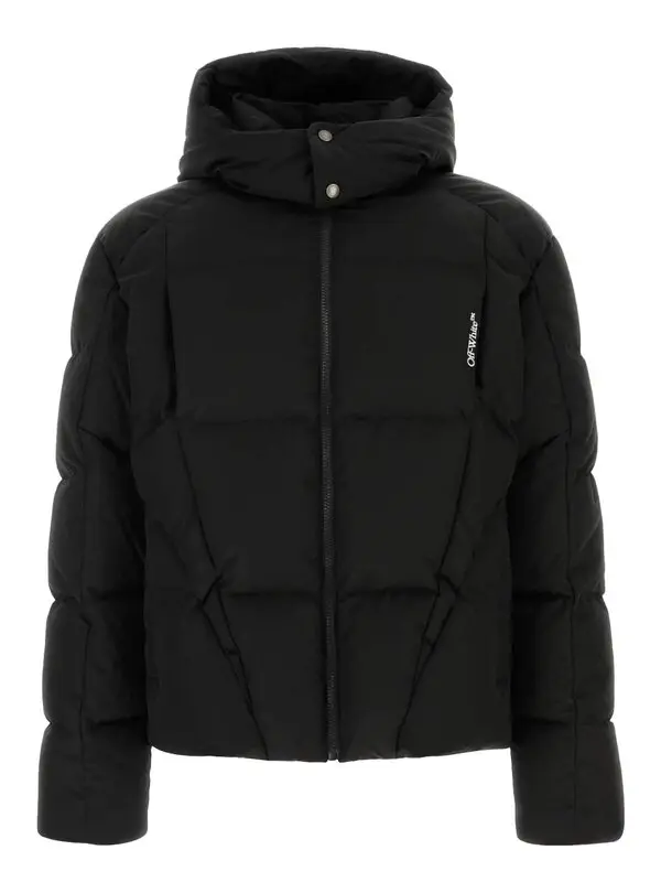 Off-White Nylon Blend Padded Jacket - Black