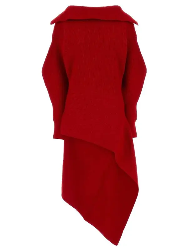 Givenchy Stretch Wool Blend Sweater Dress - Red