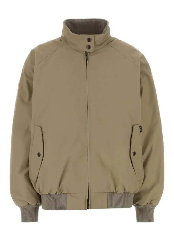 Prada Khaki Cotton Blend Down Jacket - Green