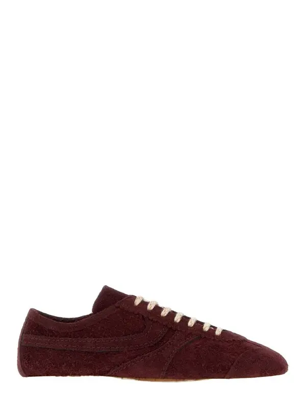 Dries Van Noten Burgundy Suede Sneakers - Multicolor