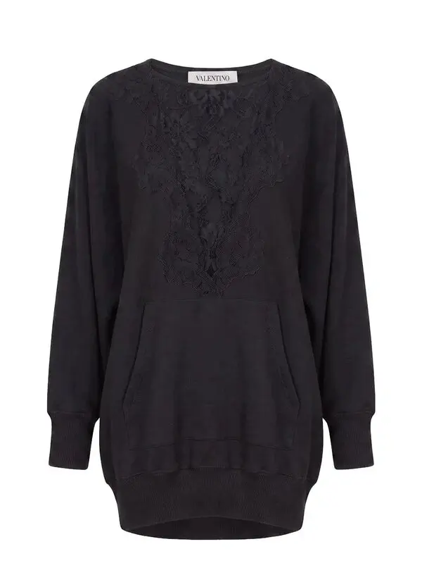 Valentino Garavani Lace` Jersey Sweatshirt - Multicolor