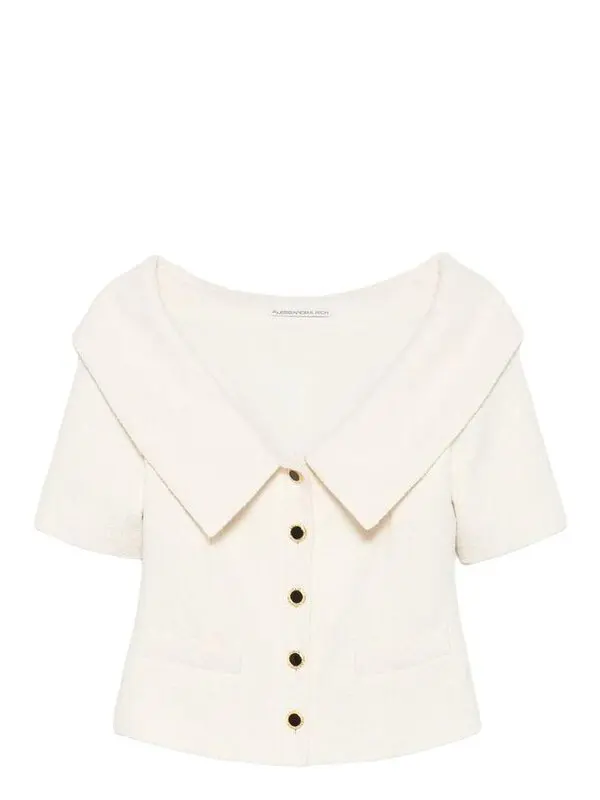 Alessandra Rich Neutrals Jackets Tweed Jackets - Cream