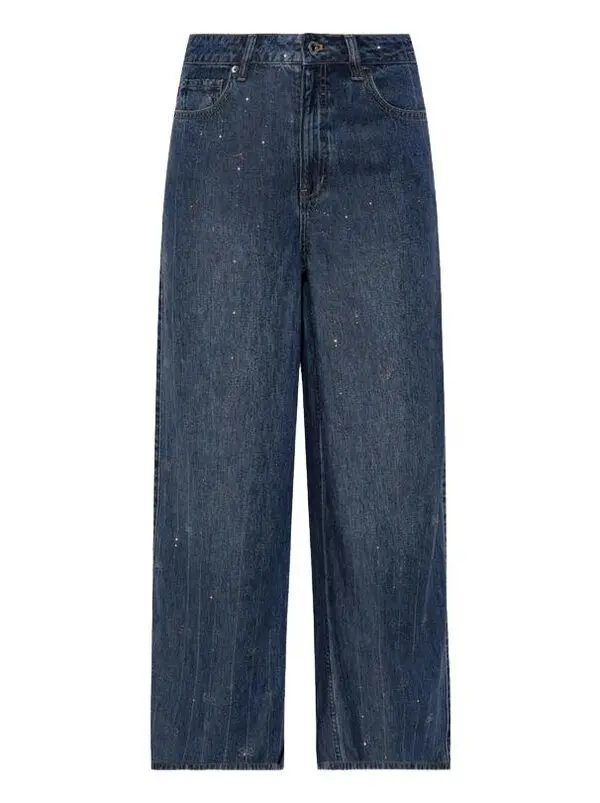 SELF-PORTRAIT Denim Wide-leg Jeans - Blue