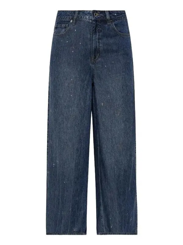 SELF-PORTRAIT Denim Wide-leg Jeans - Blue