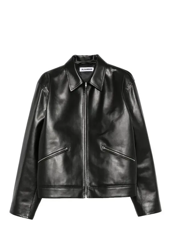 JIL SANDER Jackets Leather Jackets - Black