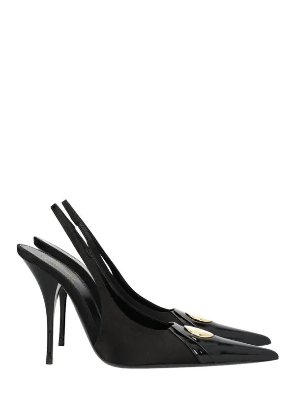 Saint Laurent Louis Décolleté In Patent Leather And Satin - Black