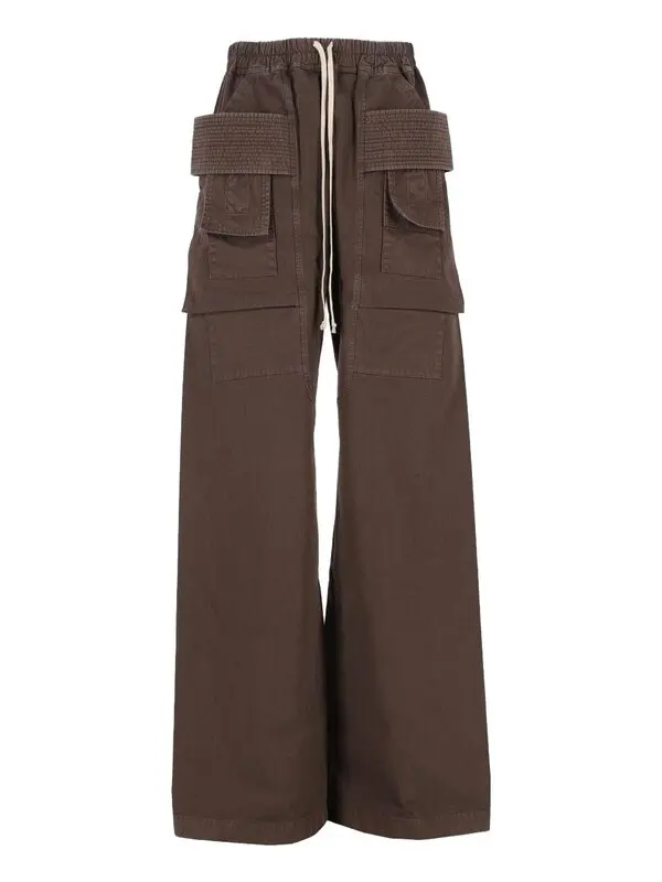 Rick Owens Cotton Twill Cargo Pants - Brown