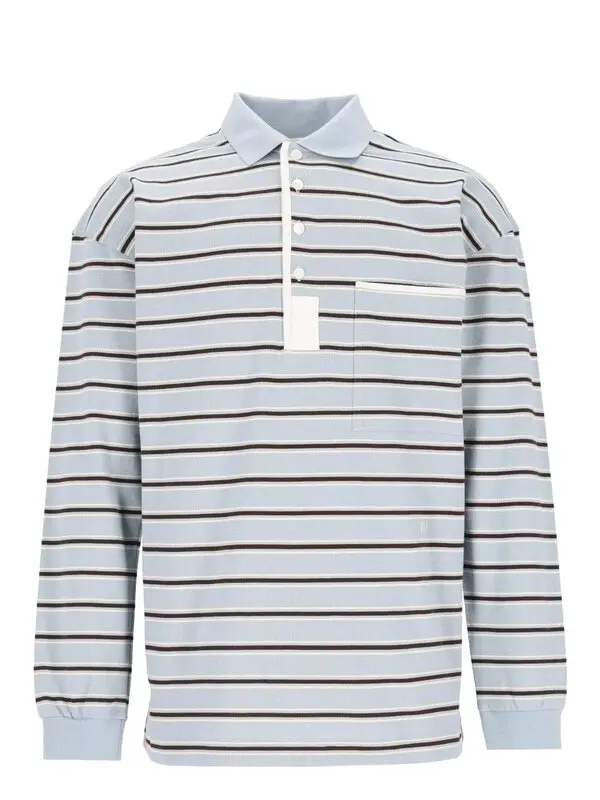 Bottega Veneta Striped Polo Shirt - Blue