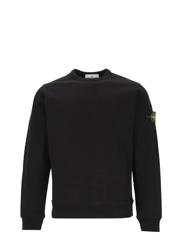 Stone Island Organic Cotton Crewneck Sweatshirt - Black