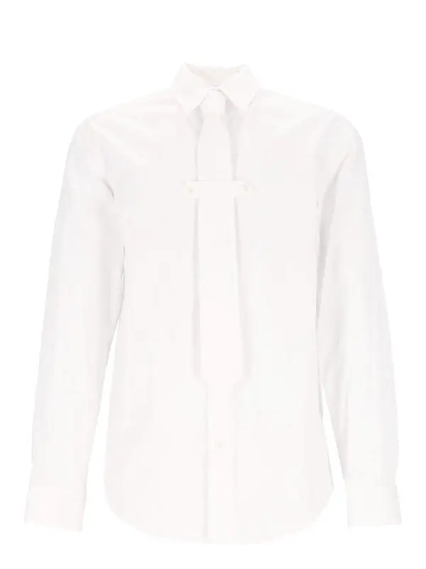 Dries Van Noten Poplin Shirt With Tie - White