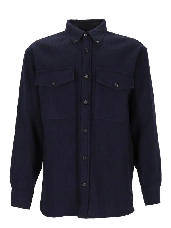 Dries Van Noten Wool Shirt Jacket - Blue