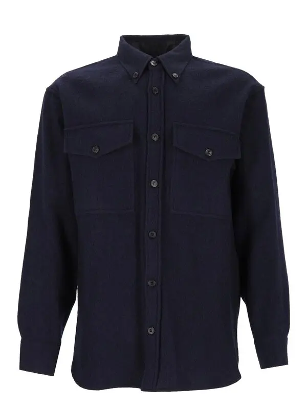 Dries Van Noten Wool Shirt Jacket - Blue